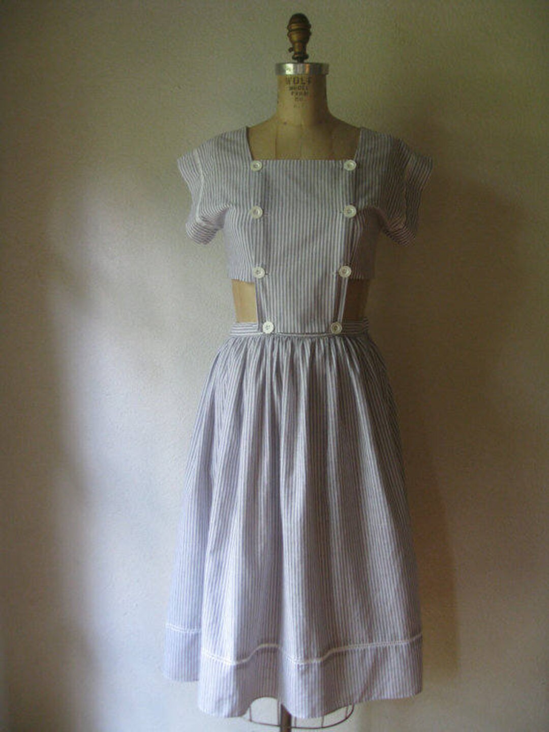 1970s Retro Sailor Peek-a-boo Dress - Etsy