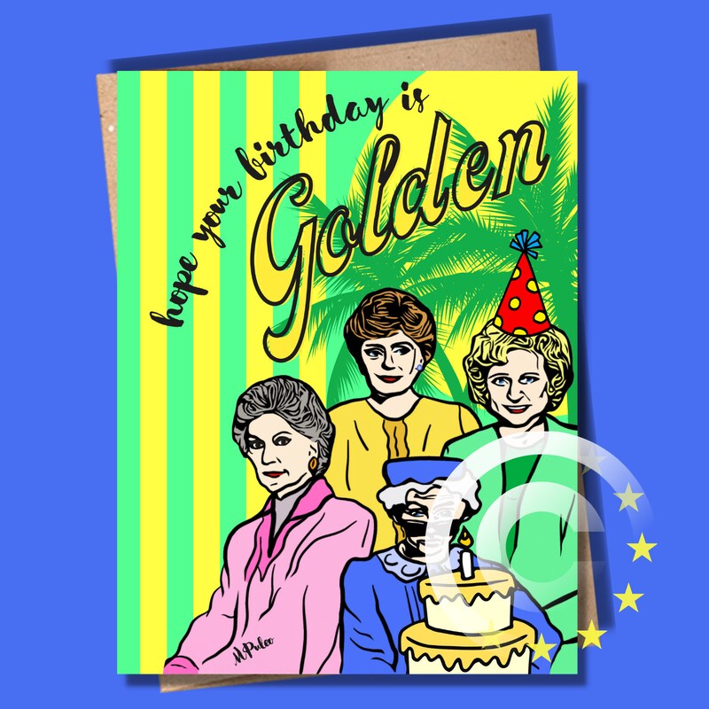 Golden Birthday Card - Etsy