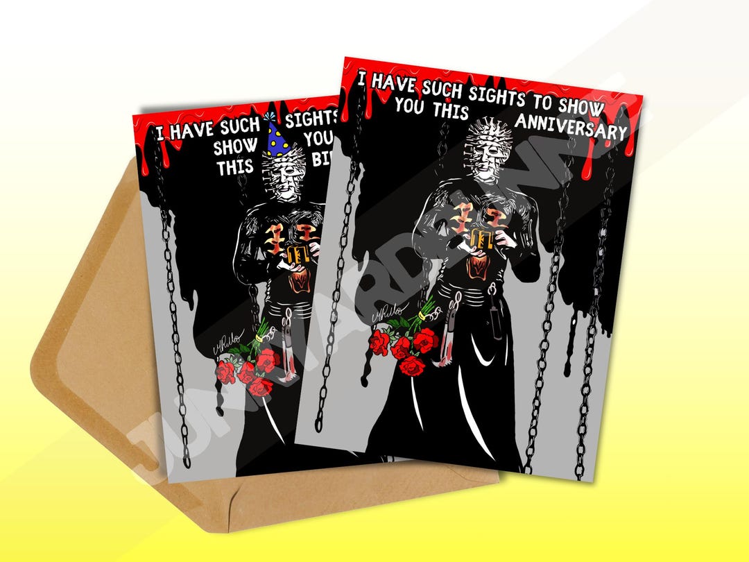 Creepy Horror Birthday Card, Classic Horror Movies, Halloween Birthday ...