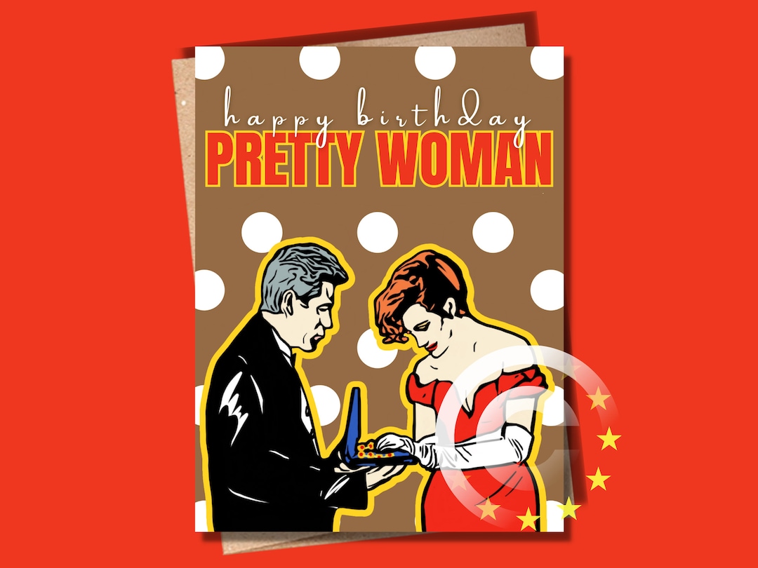 Happy Birthday Pretty Woman Card, Cute Birthday Card, 80s, Card for ...