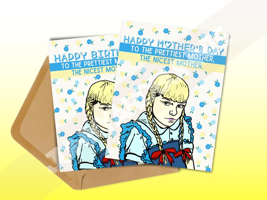 Rhoda Bad Seed Mother's Day Card | Dark Humor | Vintage Horror Film ...