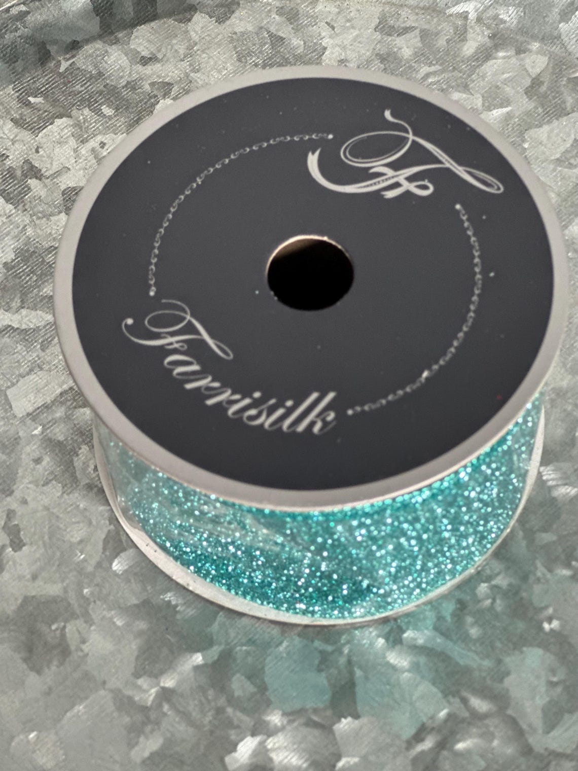 Farrisilk Designer Ribbon Dusty Blue Diamond Dust RP284-24 2.5"x10yd - Etsy