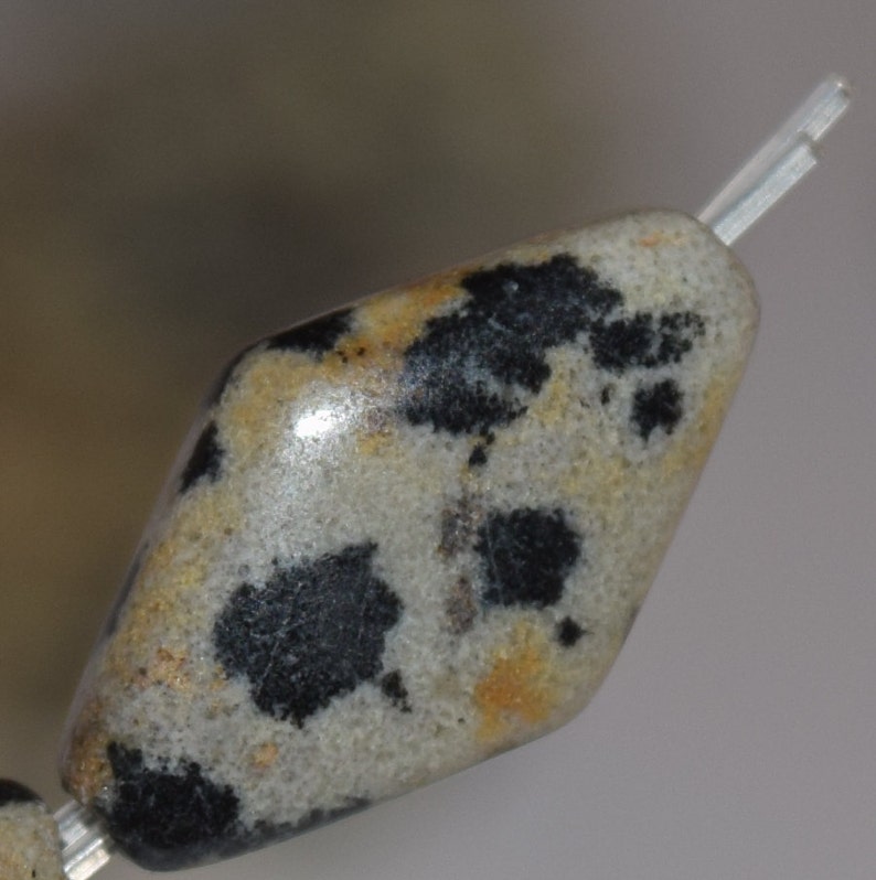 Dalmation Jasper Diamond Beads 12mm x 7mm X 4mm Natural | Etsy
