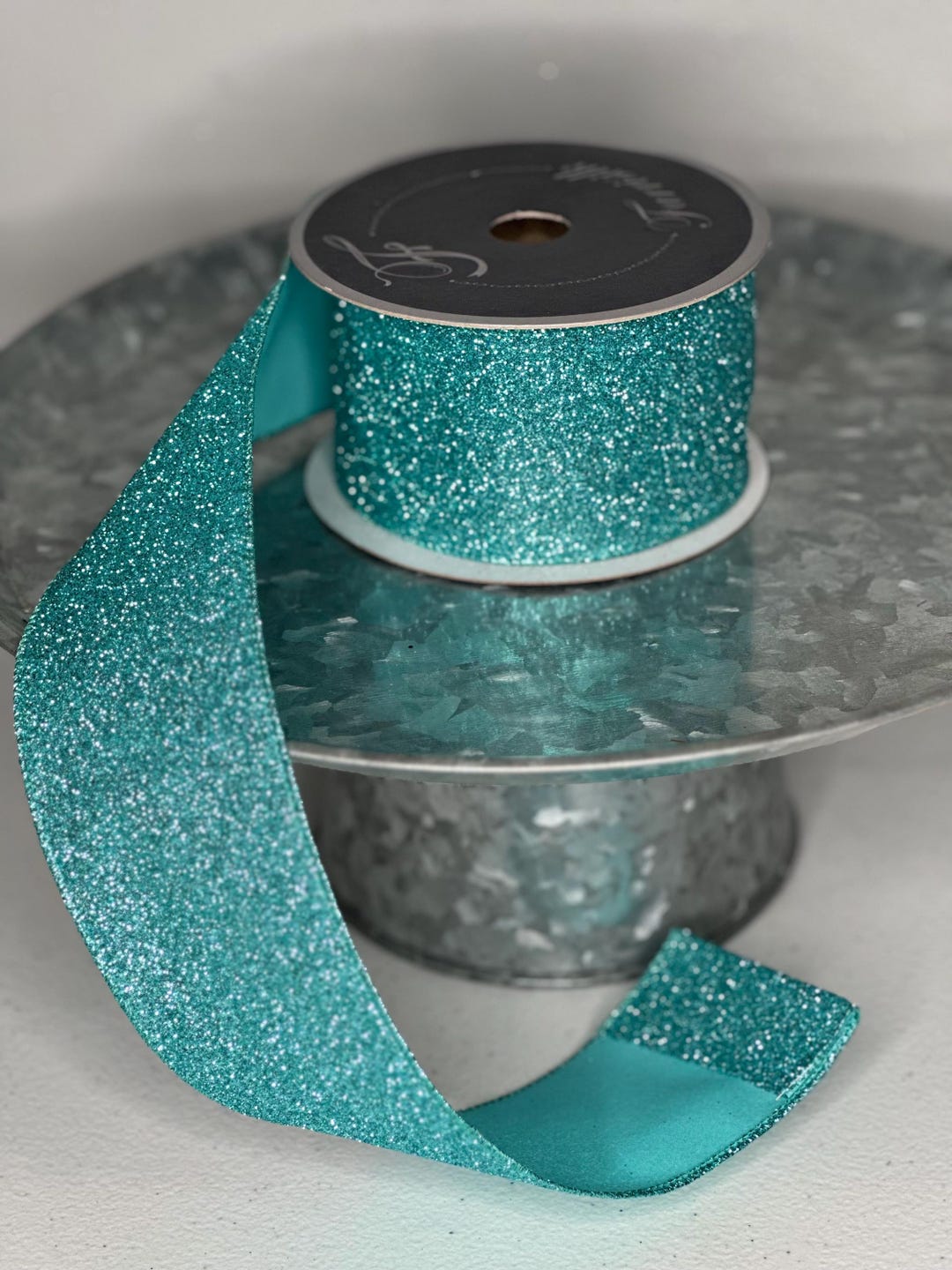Farrisilk Designer Ribbon Dusty Blue Diamond Dust RP284-24 2.5"x10yd - Etsy
