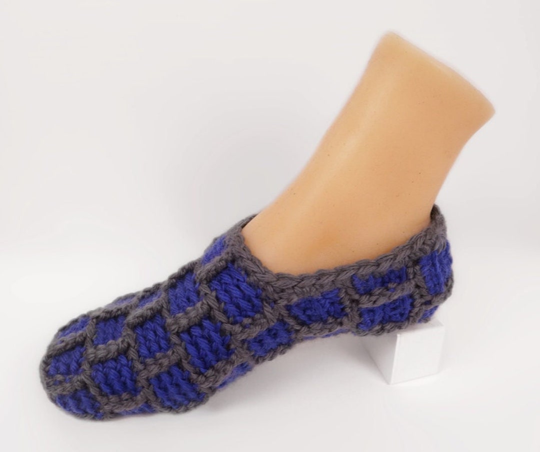 Crochet Square Grid Slipper Pattern Unique House Shoes Slipper Socks - Etsy