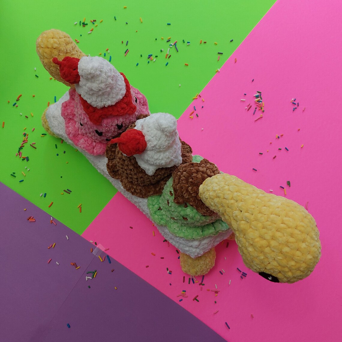 Bananasaurus Split Amigurumi Pattern – Dino + Banana PDF - Etsy