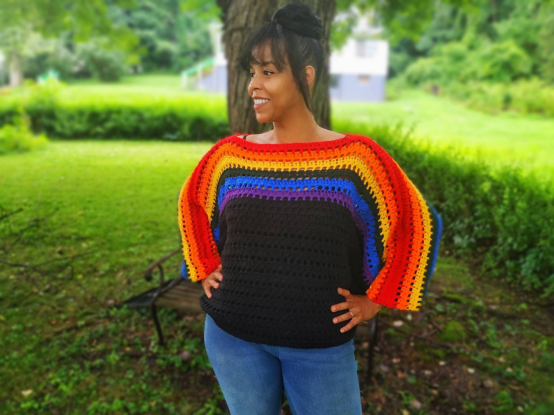 Crochet Oversized Batwing Sweater - Etsy