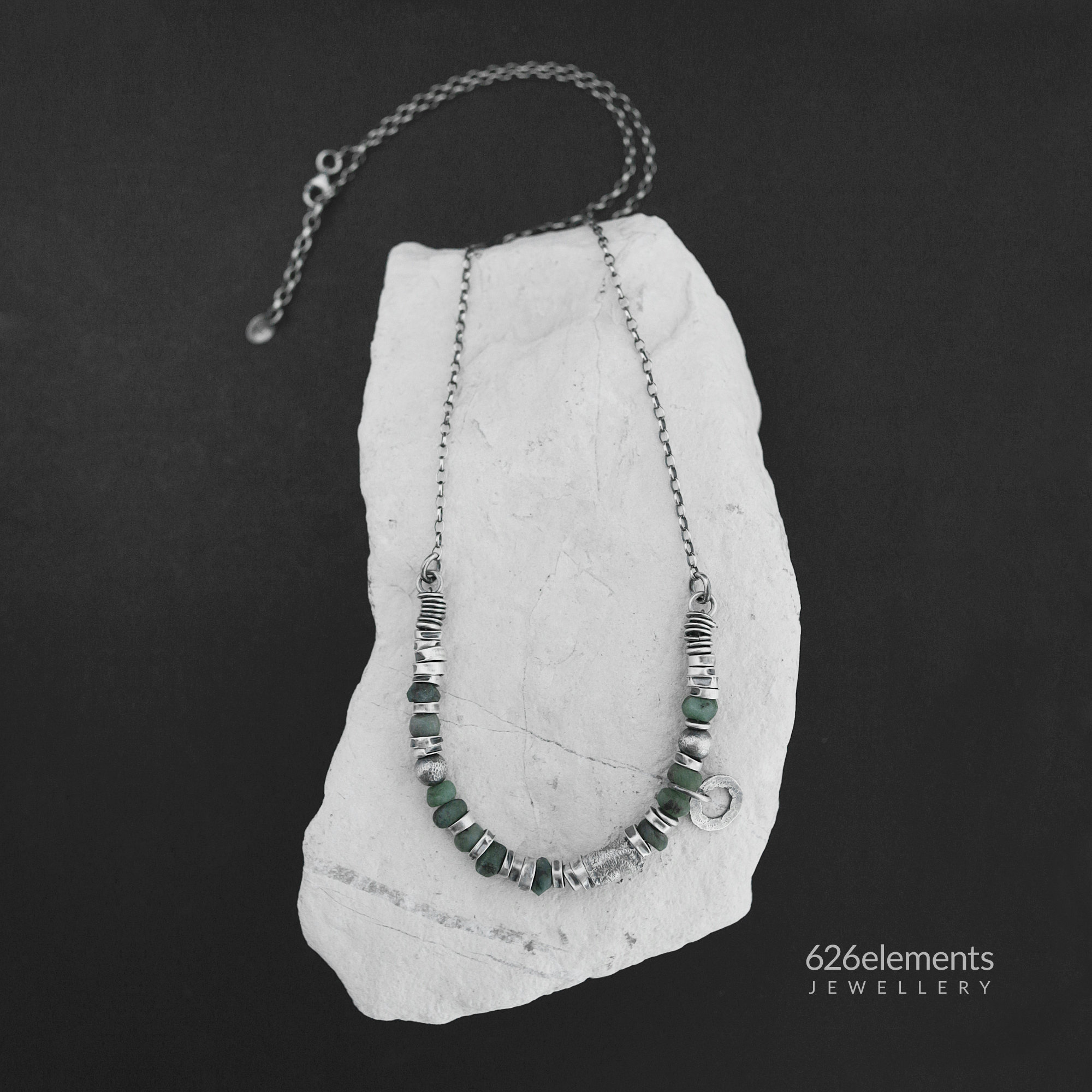 Green Emerald Sterling Silver Necklace - Natural Deep Forest Green ...