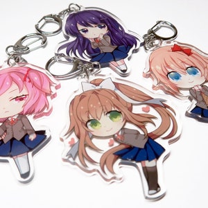 Doki Doki Literature Club+ Charm Keychains - Monika Sayori Yuri Natsuki ...