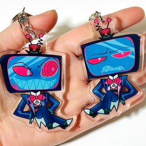 Vox the TV Demon - Hazbin Hotel Keychain - Cute Chibi Vox Charm - Etsy