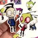 Invader Zim Vinyl Sticker Sheet (11 Tiny Stickers) - Zim - Dib - Gaz ...