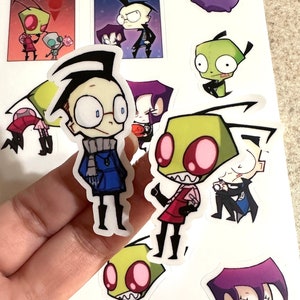 Invader Zim Vinyl Sticker Sheet (11 Tiny Stickers) - Zim - Dib - Gaz ...