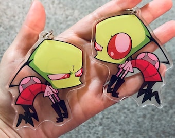 Alien Invader Zim Gir Tamagotchi Keychain - Etsy