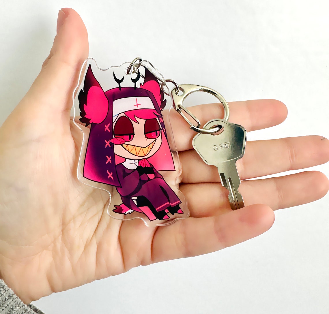 Nun Alastor, Priest Vox, Lute - Hazbin Hotel Keychain - Cute Chibi ...