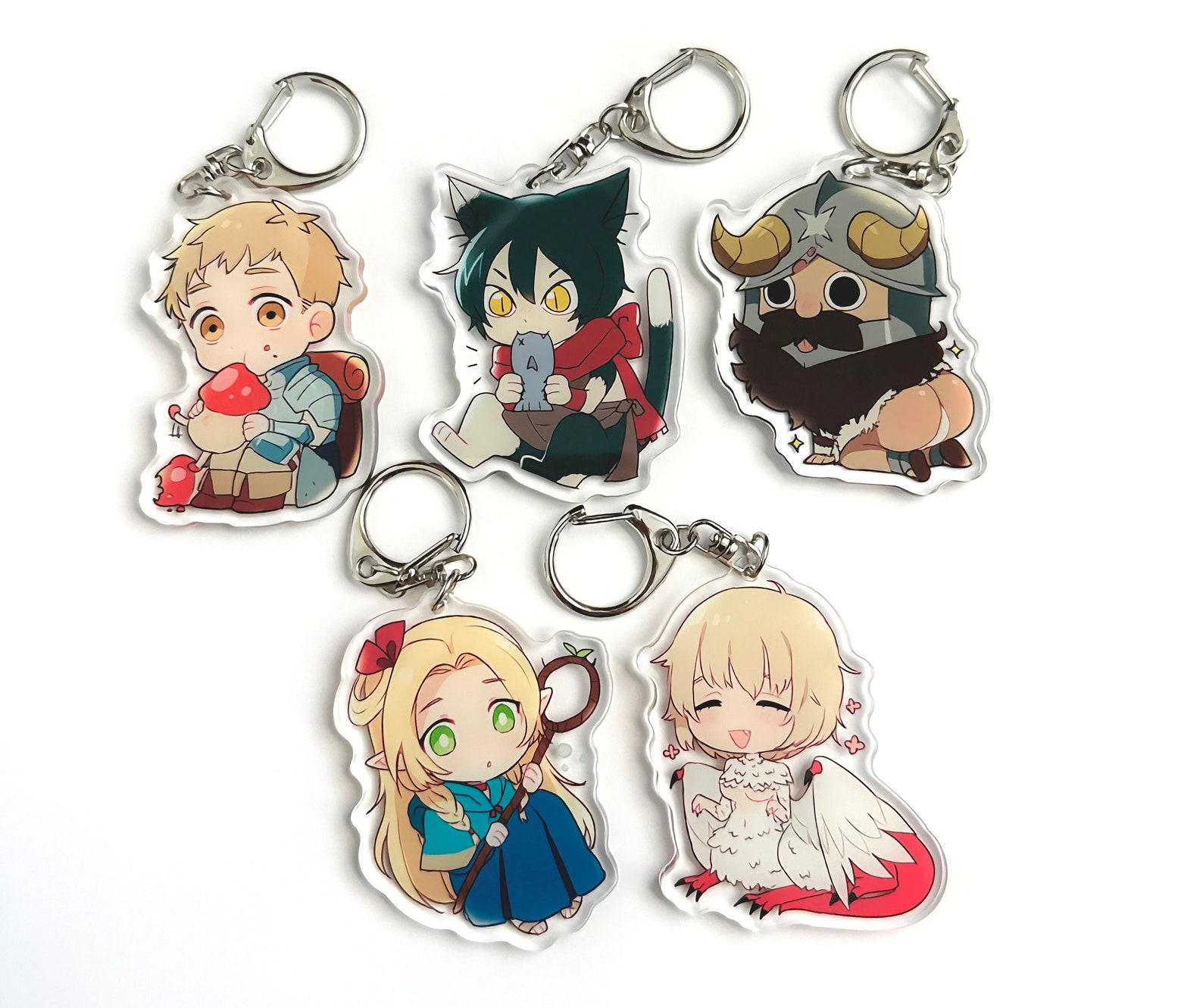 Dungeon Meshi Keychains - Cute Chibi Marcille Falin Laios Senshi ...