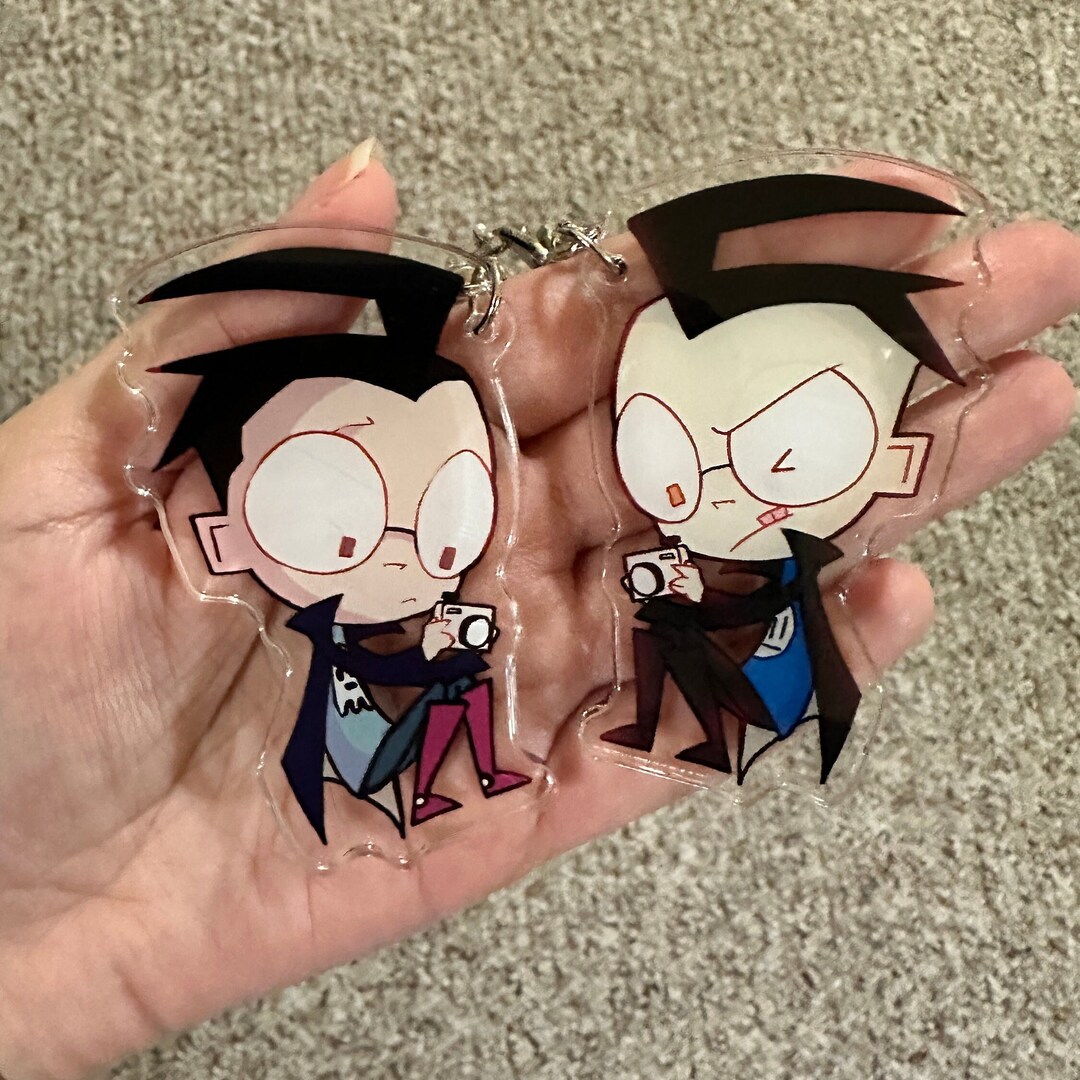 Invader Zim Keychain - DIB - Etsy