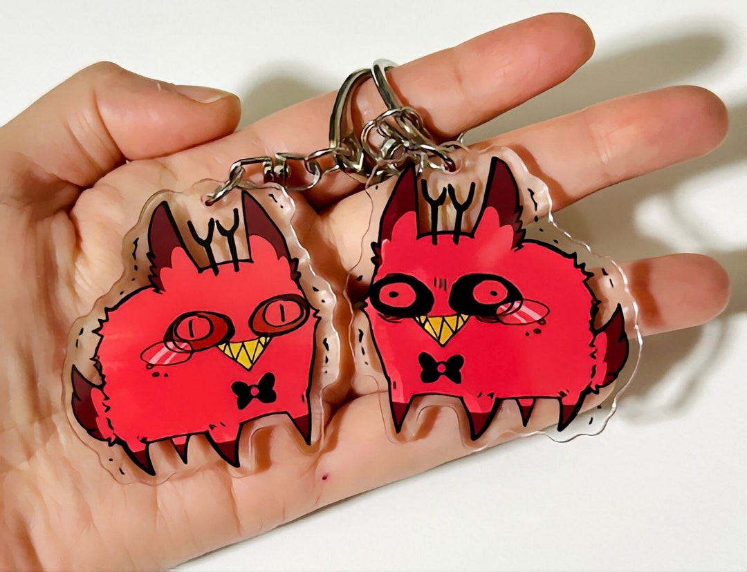 Cursed Cat Alastor Radio Demon - Hazbin Hotel Keychain - Cute Cursed ...