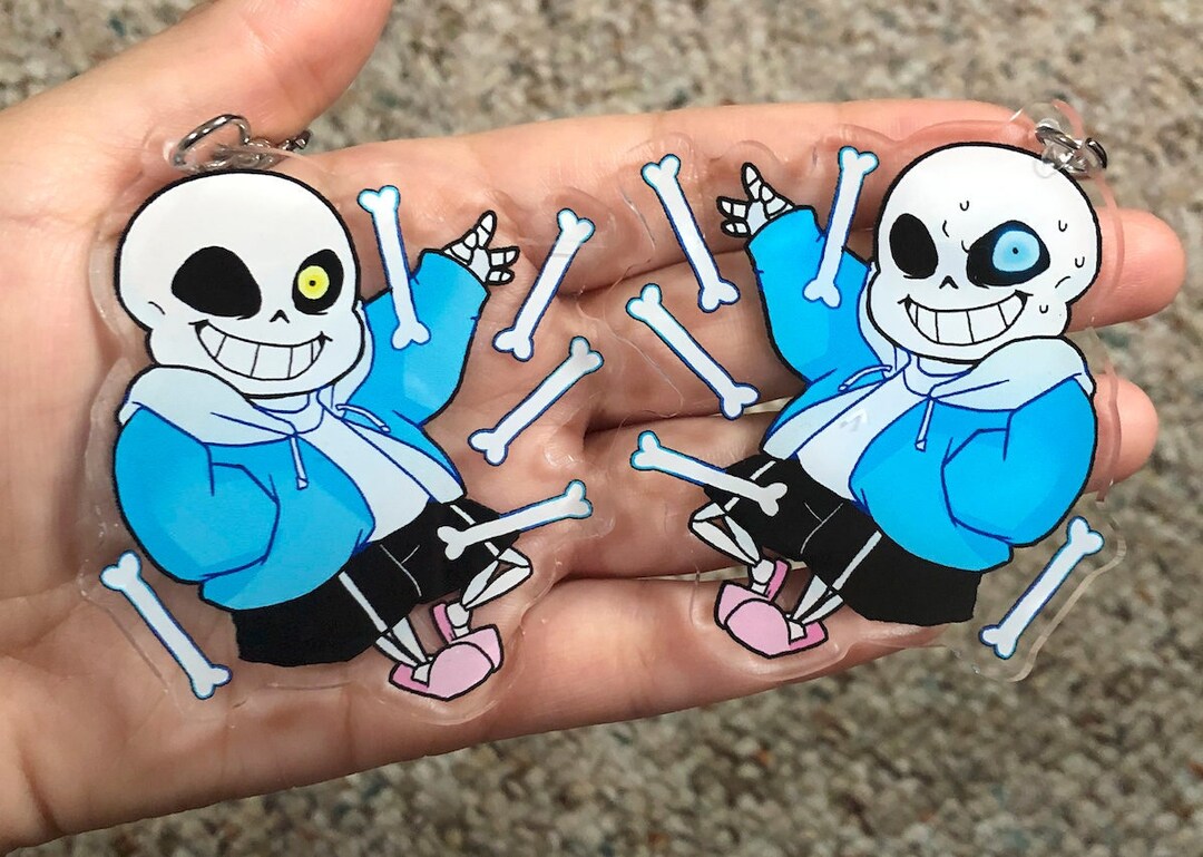 UNDERTALE Doublesided Keychain - Sans Bones - Etsy