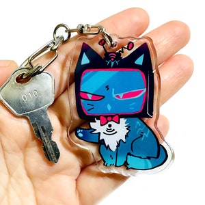 Cursed Cat Alastor, Vox, Lucifer - Hazbin Hotel Keychain - Cute Cursed ...