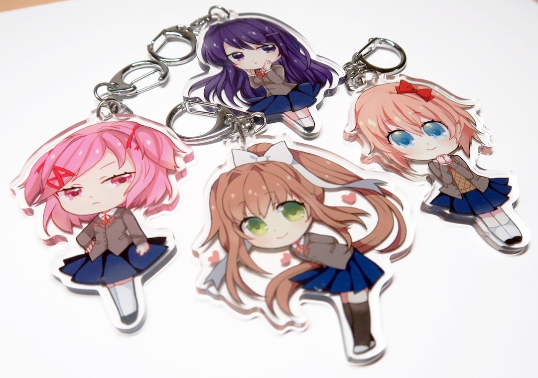 Doki Doki Literature Club Charm Keychains Monika Sayori - Etsy
