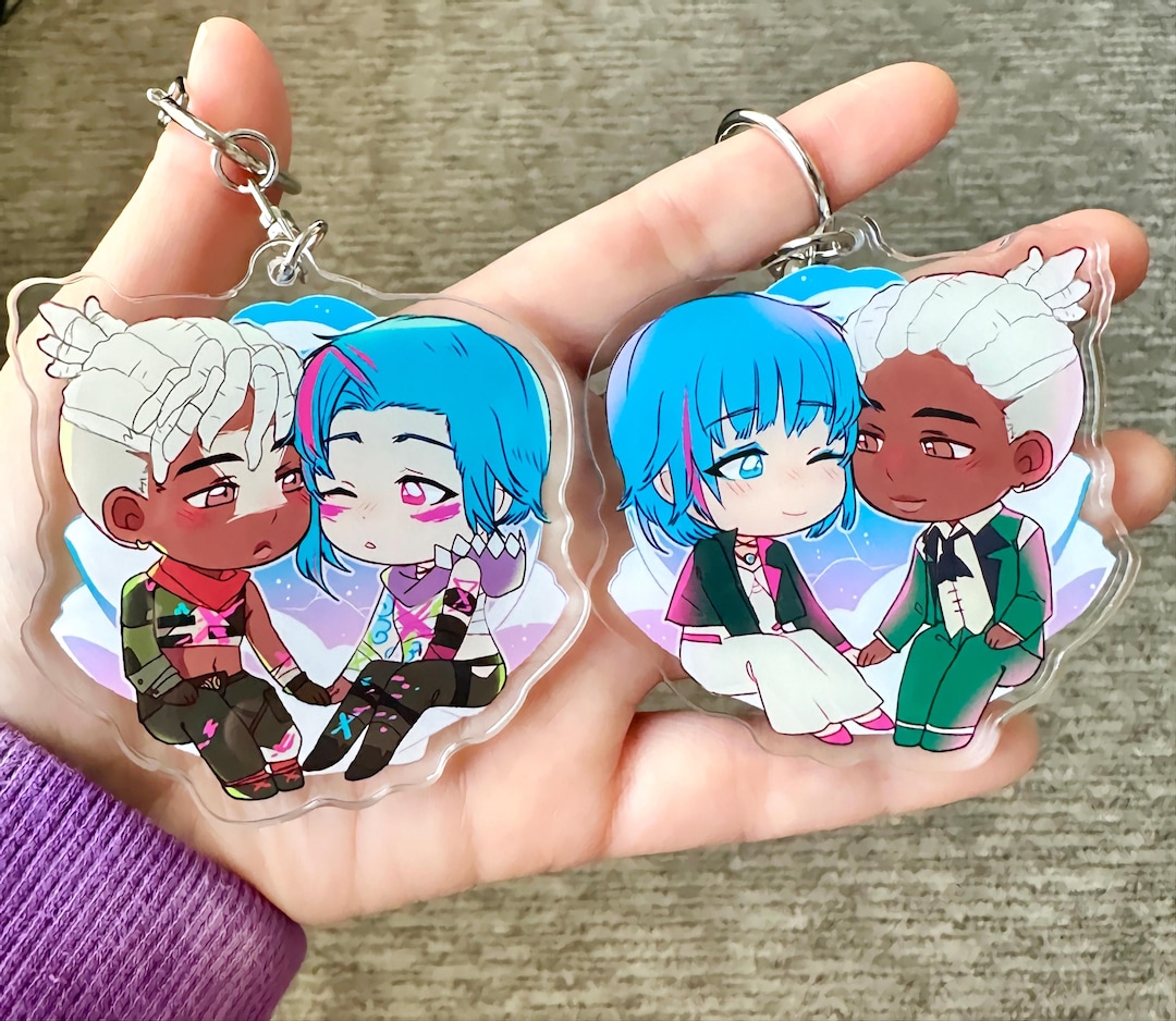 Ekko Jinx - Arcane Keychain - Cute Chibi Ekko Jinx Powder Charm - Etsy