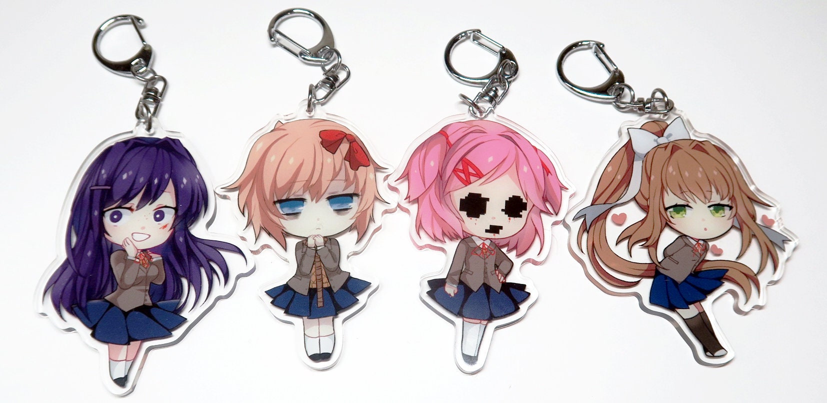 Doki Doki Literature Club Charm Keychains Monika Sayori - Etsy