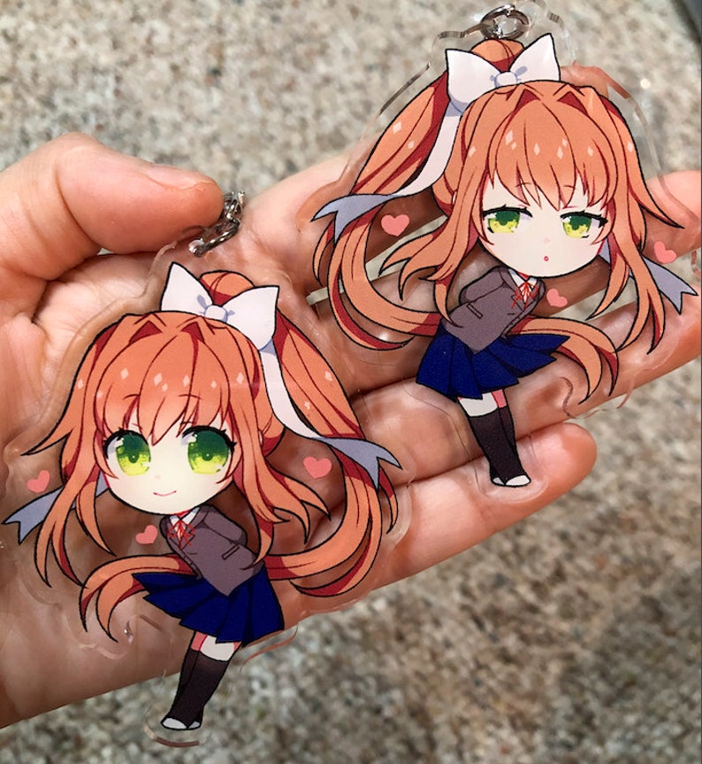 Doki Doki Literature Club Charm Keychains Monika Sayori - Etsy
