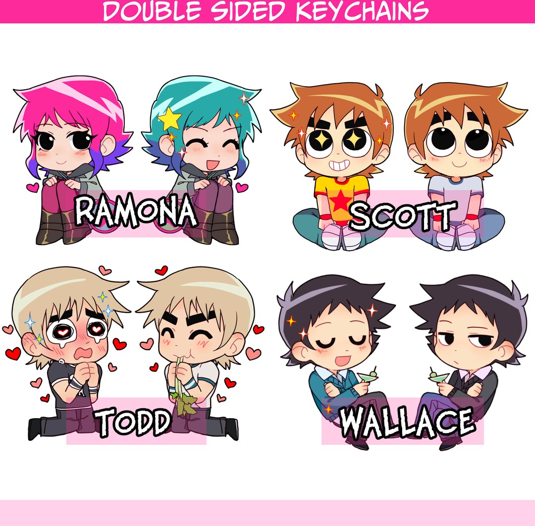 Scott Pilgrim Charms Keychains - Ramona Scott Wallace Todd - Etsy