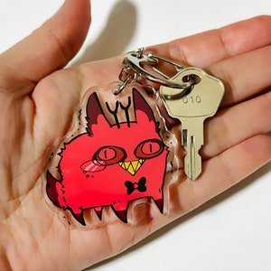 Cursed Cat Alastor, Vox, Lucifer - Hazbin Hotel Keychain - Cute Cursed ...