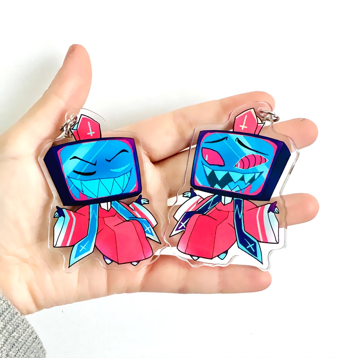 Nun Alastor, Priest Vox, Lute - Hazbin Hotel Keychain - Cute Chibi ...