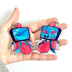 Nun Alastor, Priest Vox, Lute - Hazbin Hotel Keychain - Cute Chibi ...