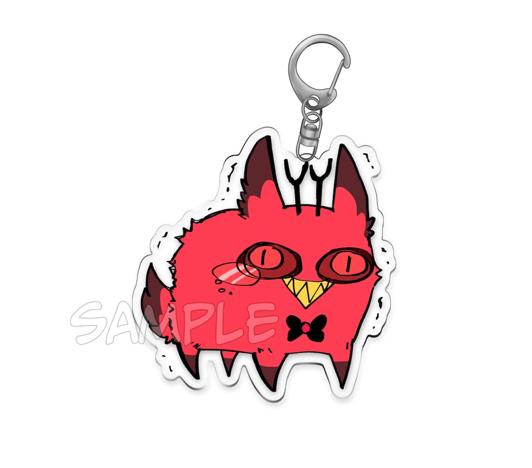Cursed Cat Alastor Radio Demon Hazbin Hotel Keychain Cute Cursed Cat ...
