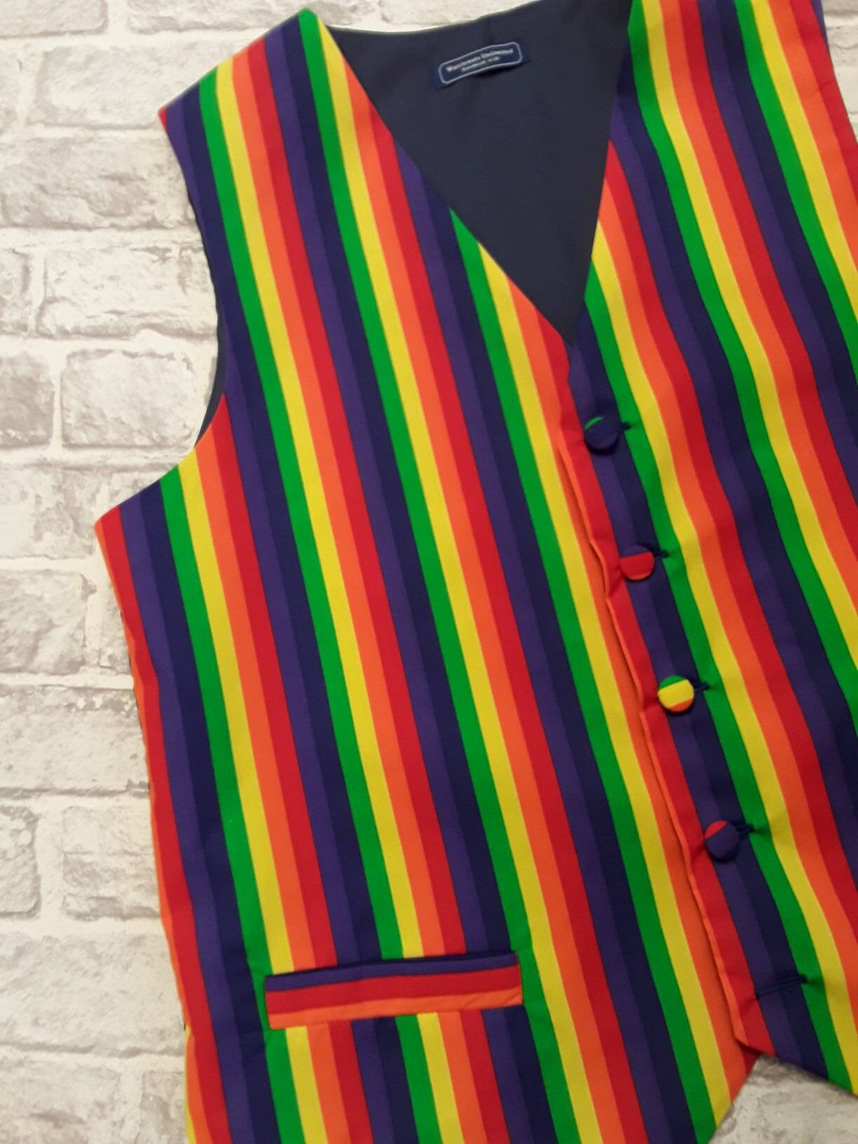 Waistcoat, Vest, Rainbow Stripe Pride Made to Order - Etsy
