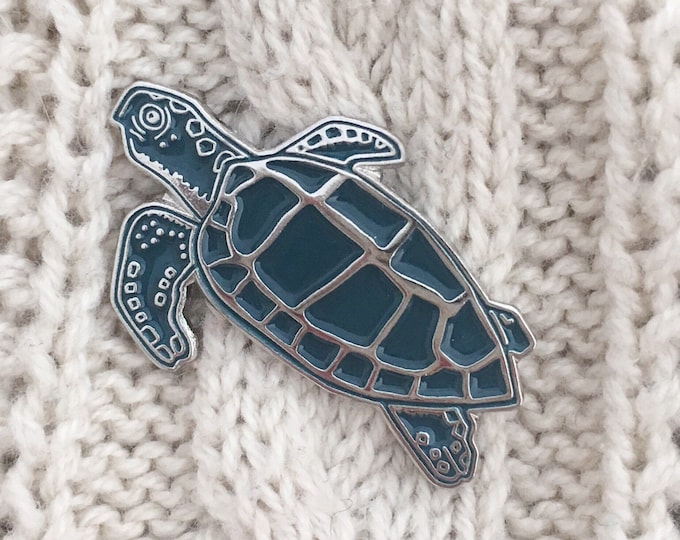 Turtle Enamel Pin Soft Enamel Pin Badge Sea Life Jewelry Green Teal ...