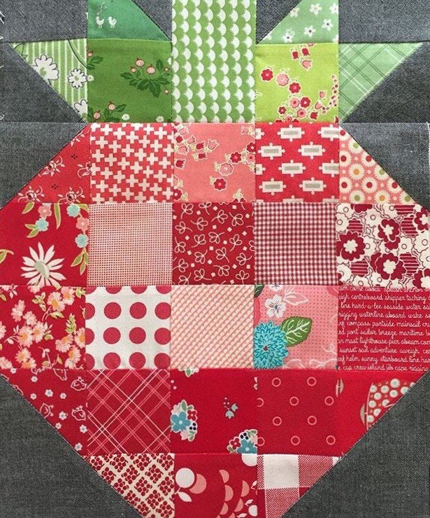 Scrappy Strawberry Quilt Pattern PDF Download - Etsy