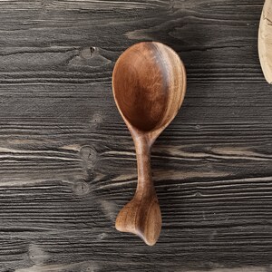 Handmade Kitchen Wooden Scoop Carved From Walnut Grain Scoop Flour ...