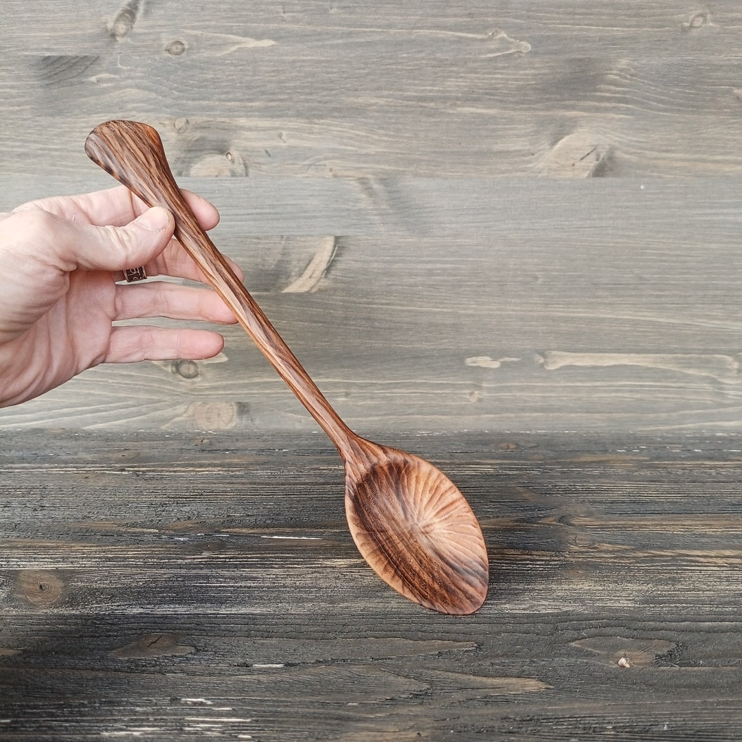Chiseled Handcrafted Walnut Stirring Spoon Unique Cooking Wooden Spoon ...