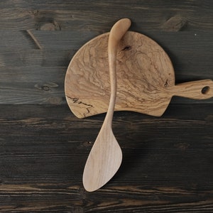 Original Handcrafted Maple Wood Spatula Stirrer | Unique Design - Etsy