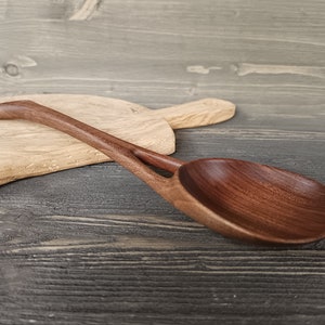 Wide Wooden Serving Cooking Spoon From Walnut Wood Big Kitchen Spoon ...