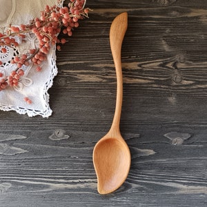Unique Handmade Serving Spoon Beech Wood Cooking Spoon - Etsy