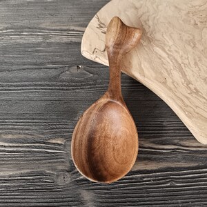 Handmade Kitchen Wooden Scoop Carved From Walnut Grain Scoop Flour ...