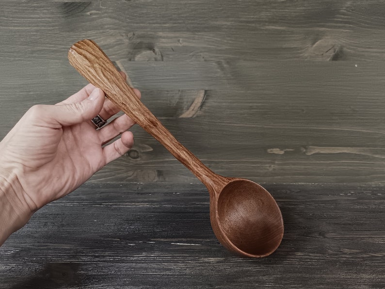 Unique Wooden Ladle With a Chiseled Handle Handmade From Walnut Wood - Etsy