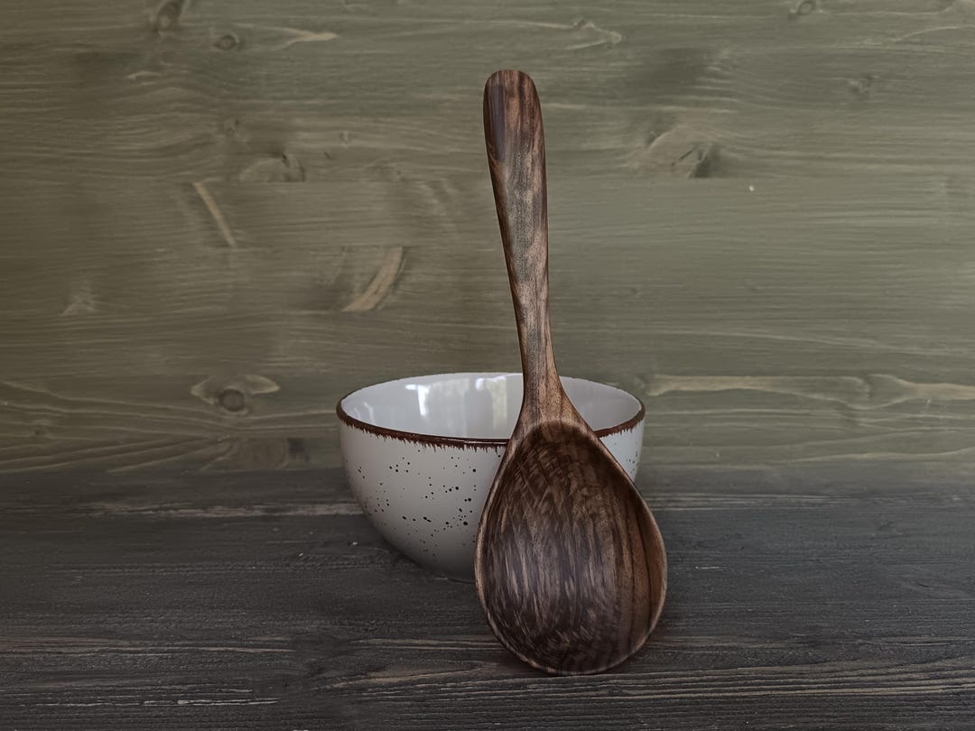 Short Wooden Ladle Wooden Flour Scoop Hand Carved From Walnut Wood - Etsy