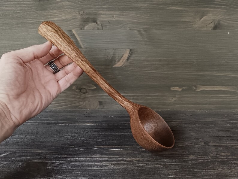 Unique Wooden Ladle With a Chiseled Handle Handmade From Walnut Wood - Etsy