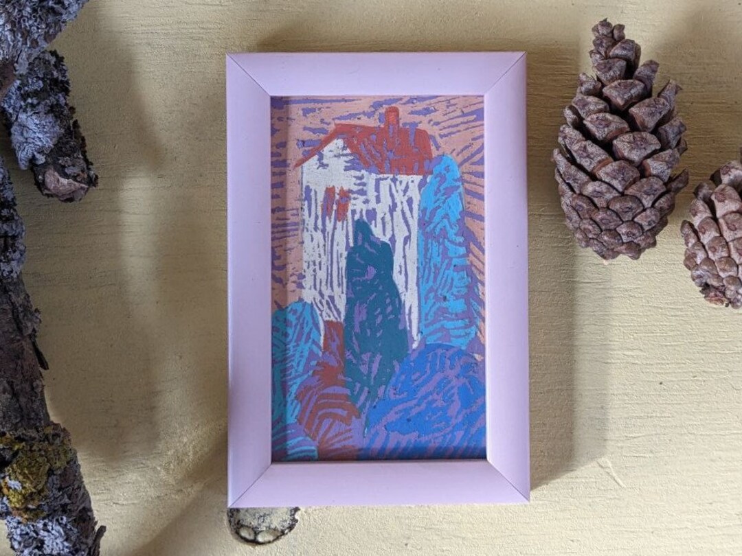 Miniature Painting Grattage home Home Decor - Etsy