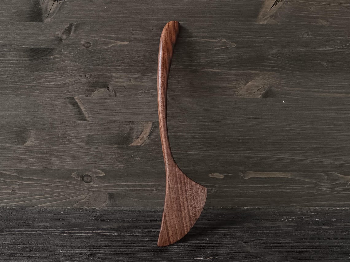 Hand-carved Walnut Wood Stirrer, Long Handle Cooking Paddle, Original ...