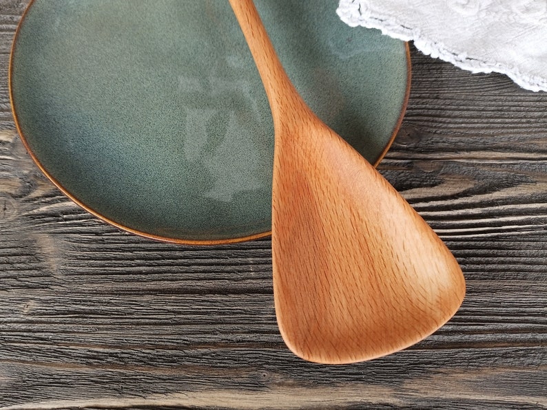 Handcrafted Beechwood Cooking Spoon Wooden Kitchen Utensil for Mixing ...