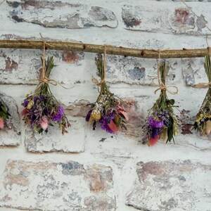 Dried Floral 3 and 5 Flower Bunch Bar. Tied With Jute Twine .home Decor ...