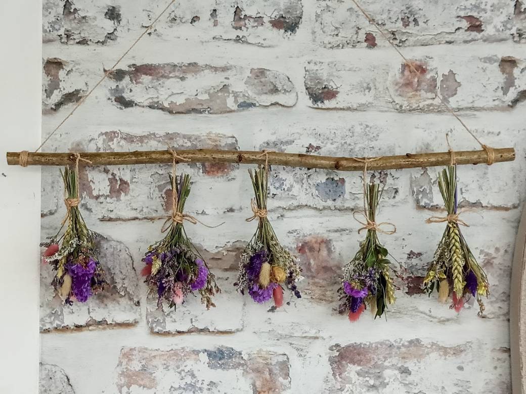 Dried Floral 3 and 5 Flower Bunch Bar. Tied With Jute Twine - Etsy UK