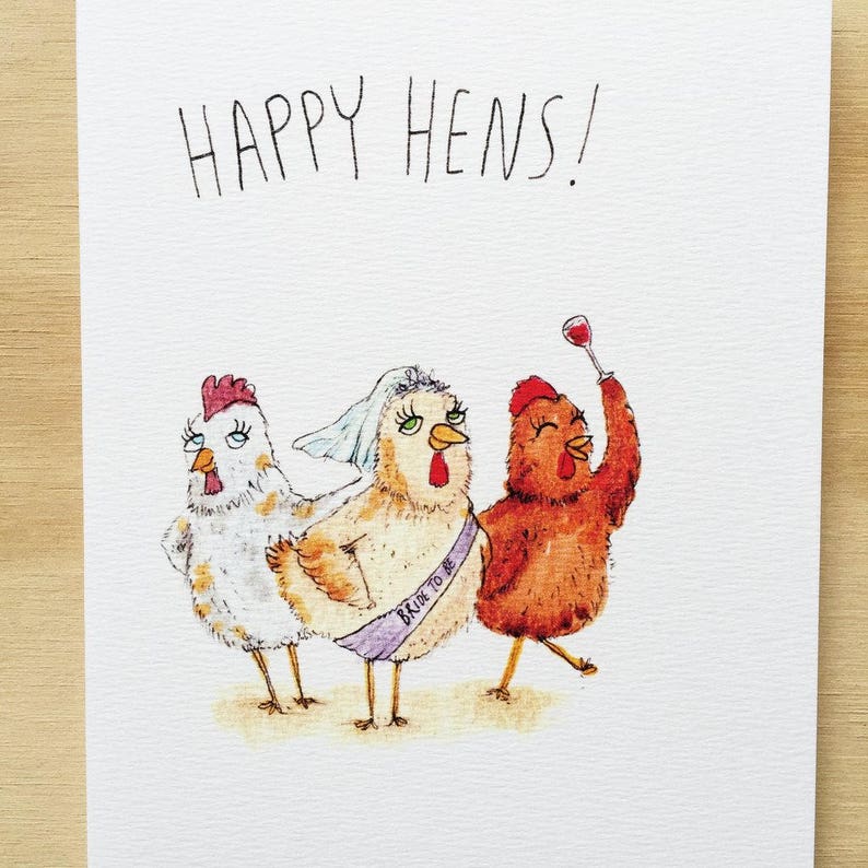 Happy Hens Handmade Greeting Card Hens Party Card - Etsy